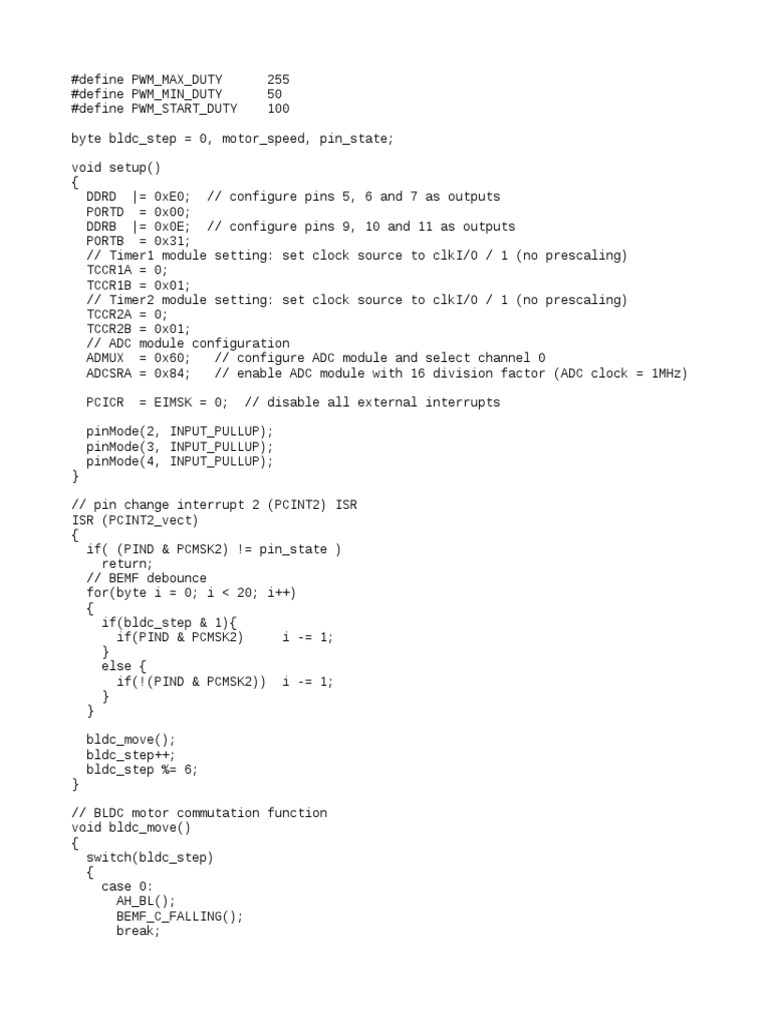 Prog Arduino BLDC - Ino | PDF | Computer Engineering | Computer Hardware