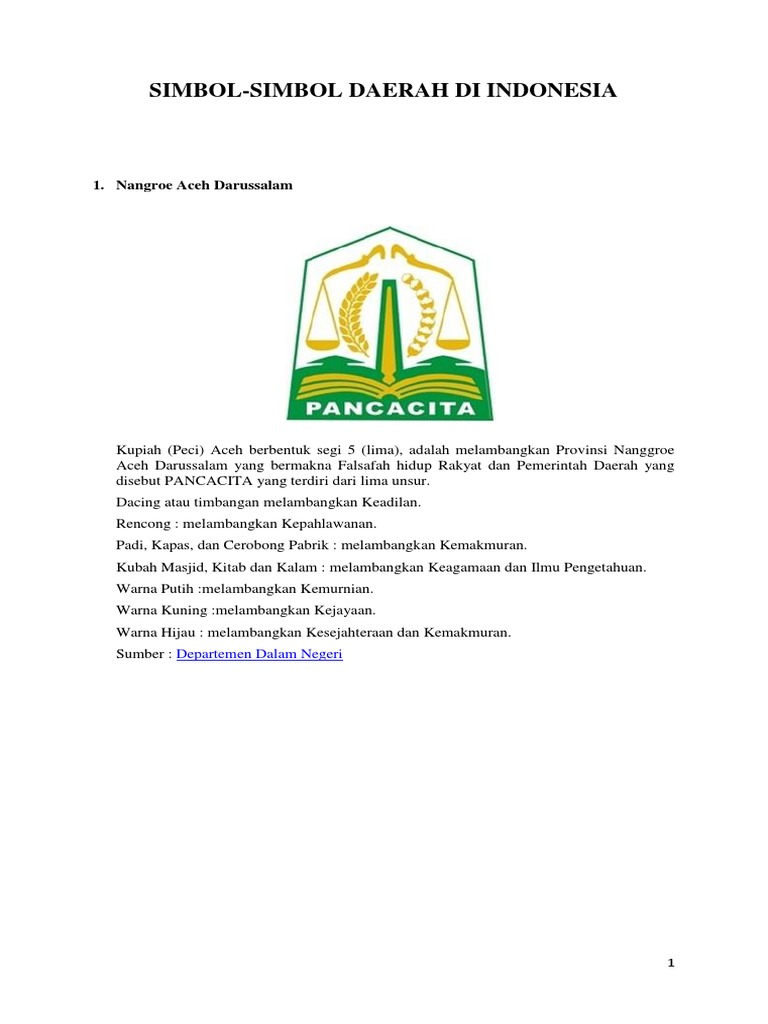Logo 34 Provinsi Di Indonesia Beserta Maknanya | PDF