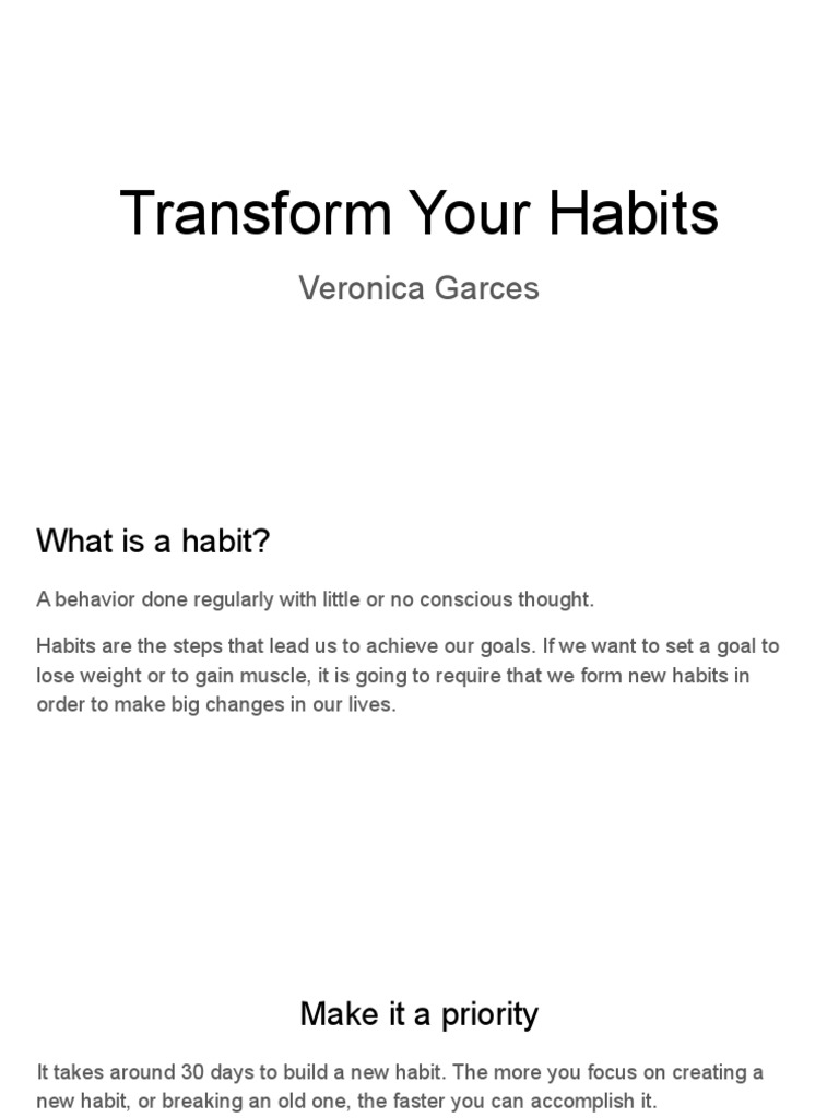 Transform Your Habits | PDF | Habits | Psychological Concepts