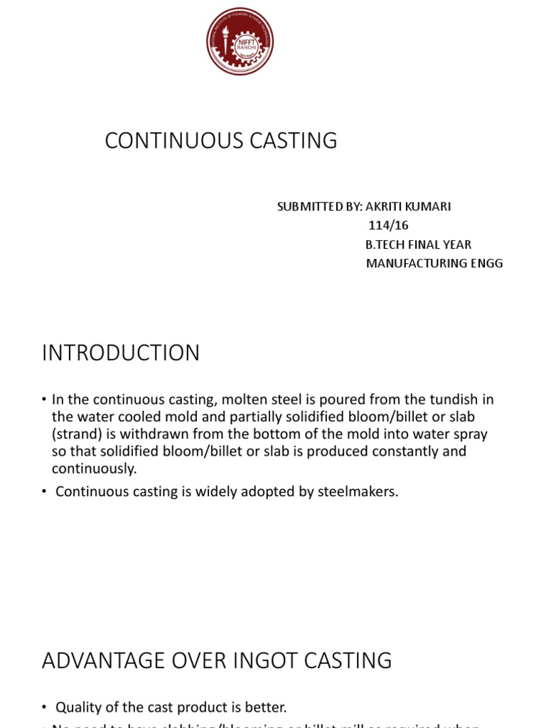 Continuous Casting | PDF | Casting (Metalworking) | Procedural Knowledge