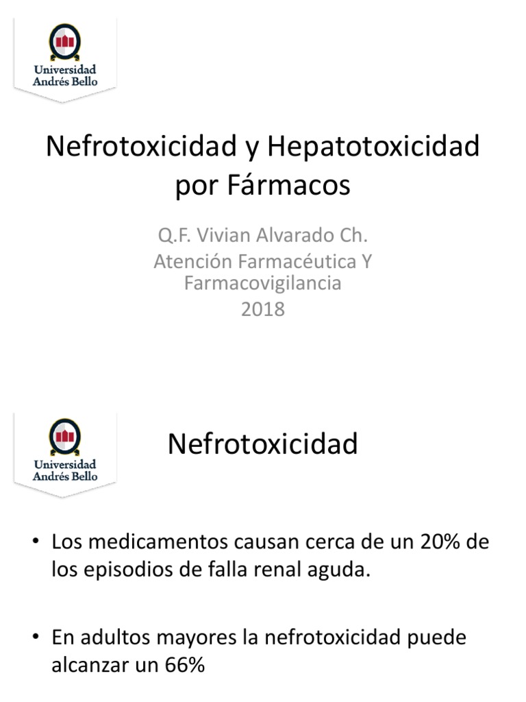 Nefrotoxicidad y Hepatotoxicidad Medicamentosa | PDF | Medicamentos con ...
