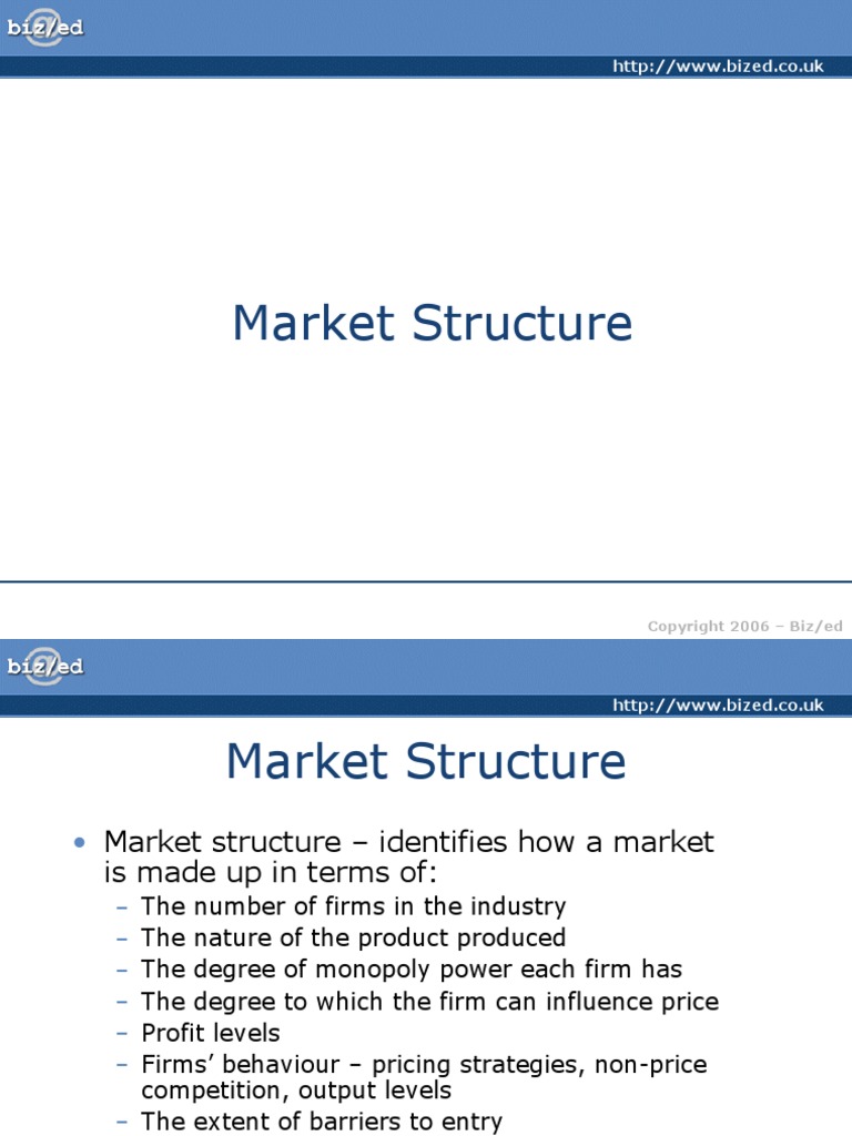 Market Structure | PDF | Monopoly | Oligopoly