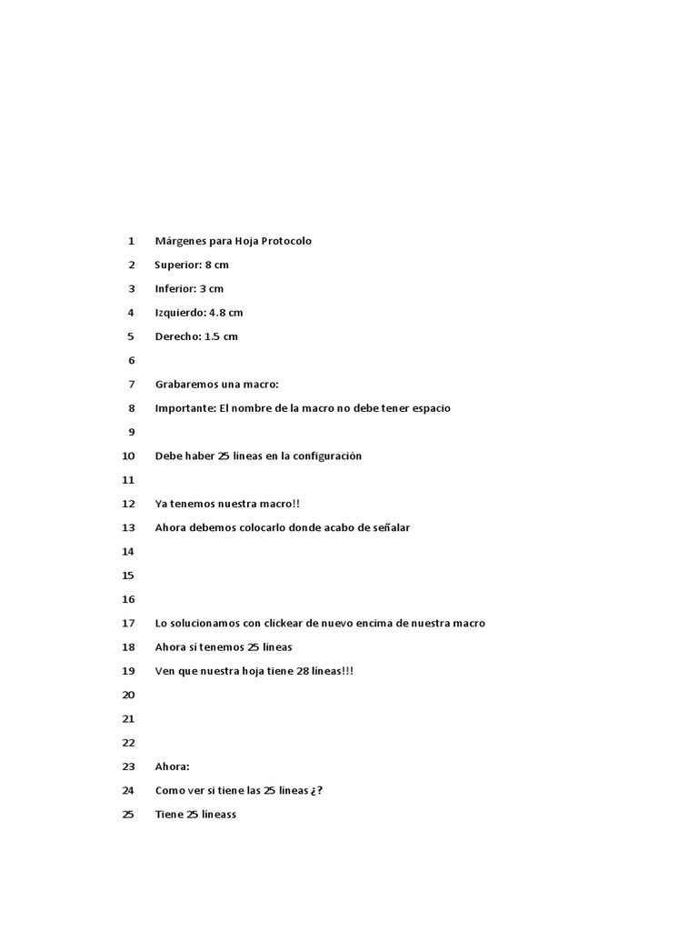 Márgenes para Hoja Protocolo | PDF