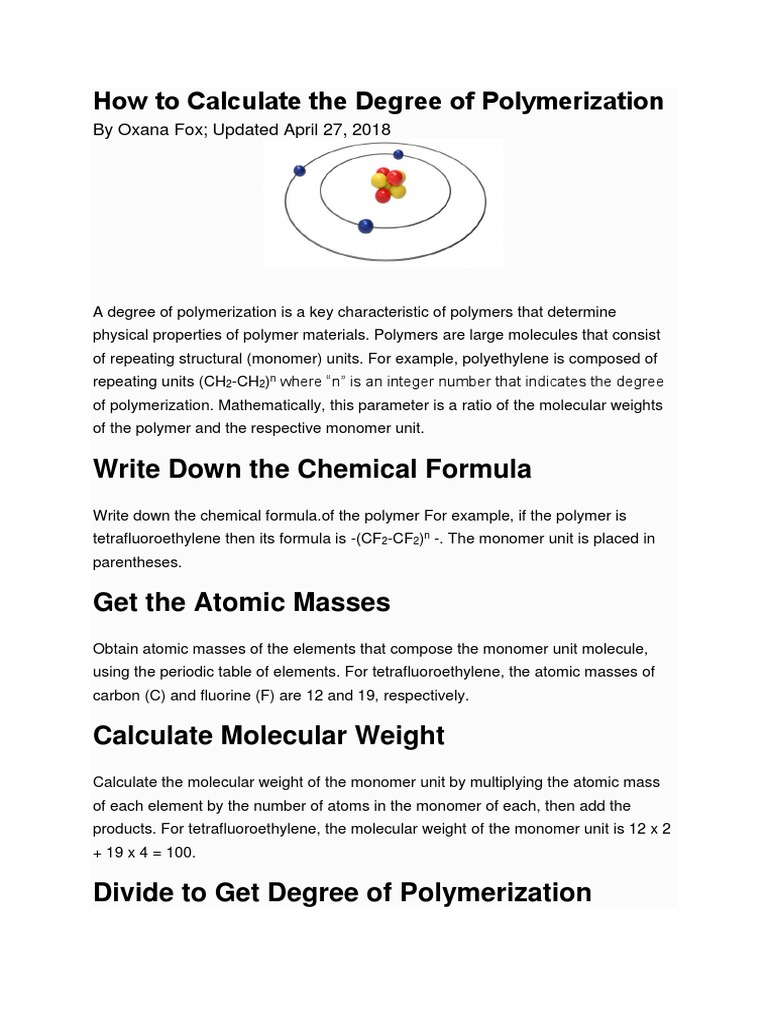 Calculate Polymerization Degree | PDF
