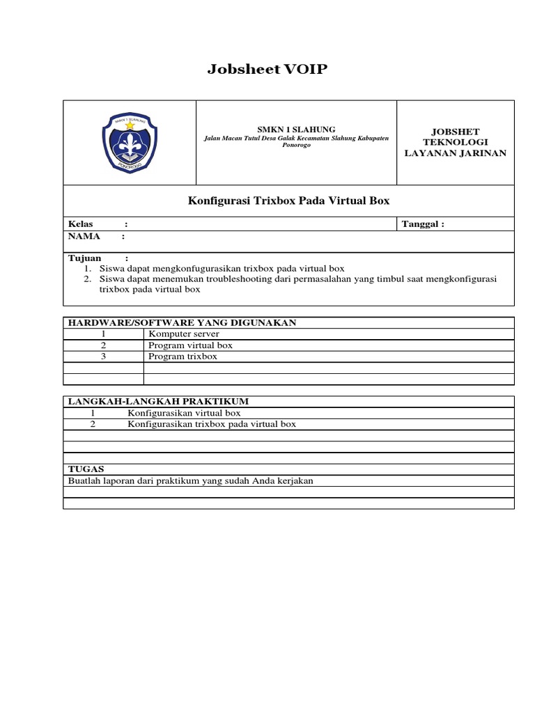 Jobsheet Instalasi Trixbox | PDF