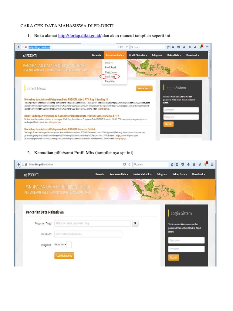 03-Cara Cek Data Mahasiswa Di Pddikti | PDF