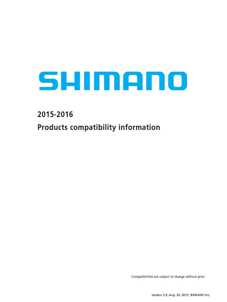 Shimano Compatibility Overview Chart | PDF | Sports Equipment ...