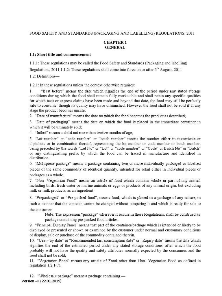 Compendium Packaging Labelling Regulations 22 01 2019 PDF | PDF ...