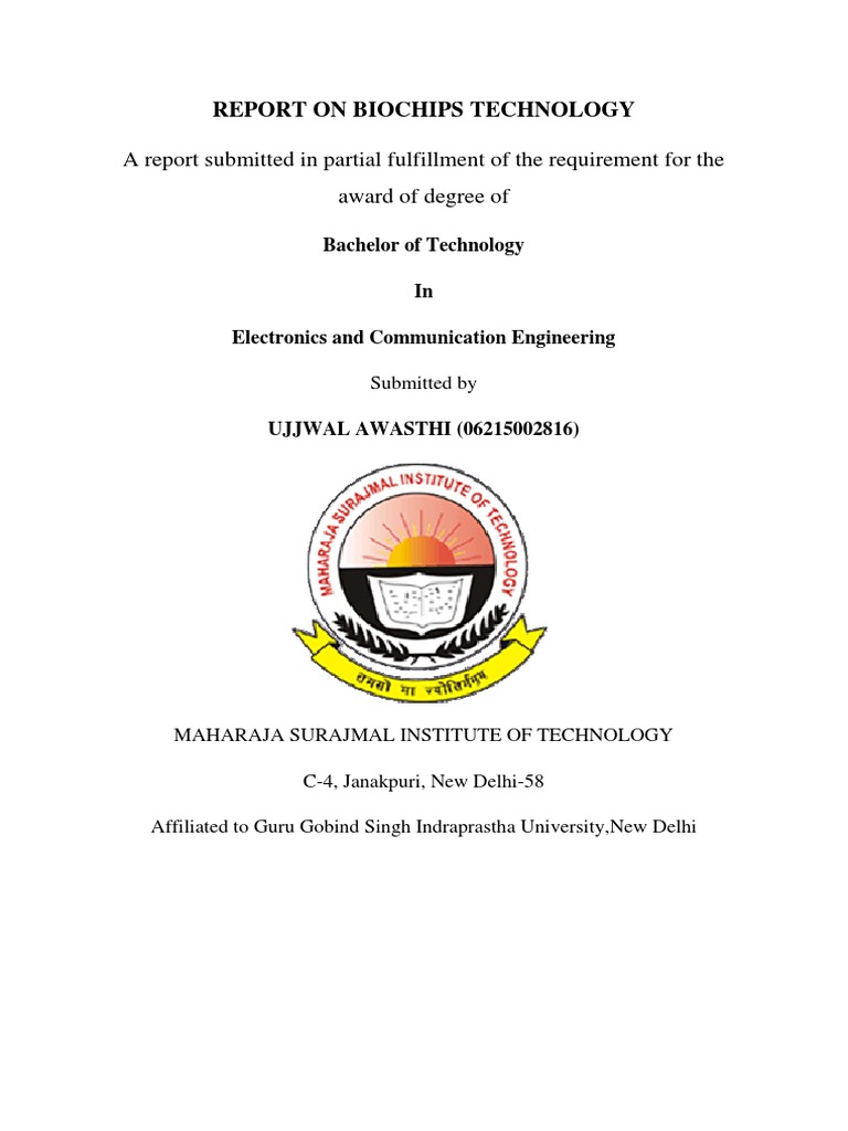 Report On Biochips Technology | PDF | Fluorescence | Dna