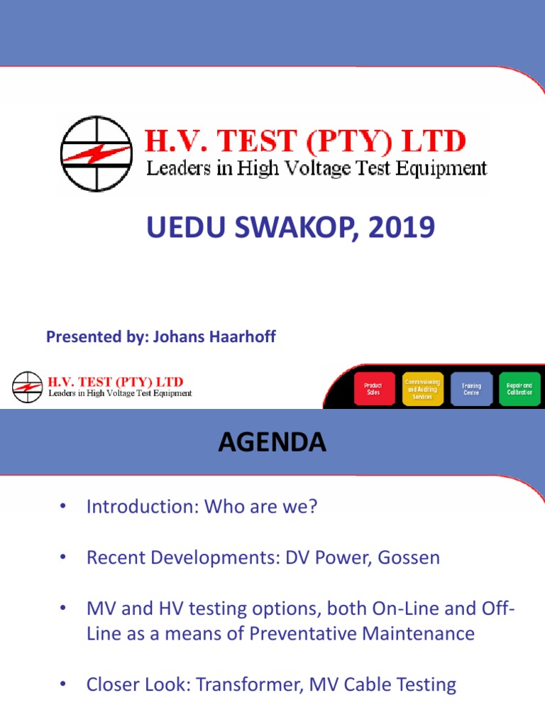 HV Testing Methods - Presented by Johans Haarhoff PDF | PDF ...