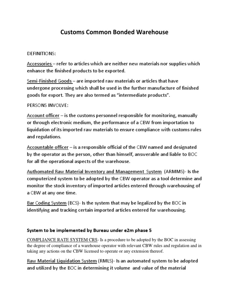 Warehousing | PDF | Warehouse | Customs