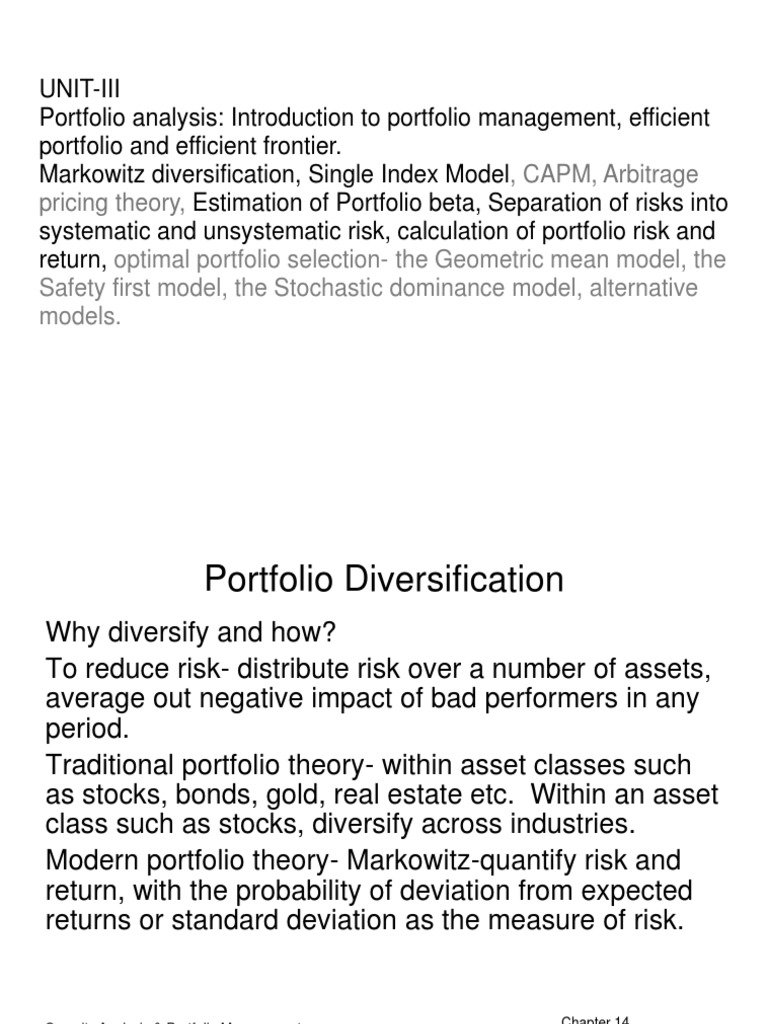 Chapter 14 Portfolio Analysis Cbcs | PDF | Modern Portfolio Theory ...