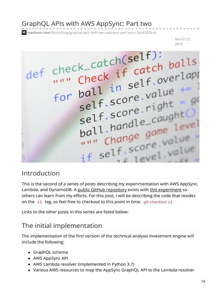 GraphQL APIs With AWS AppSync Part Two | PDF | Application Programming ...