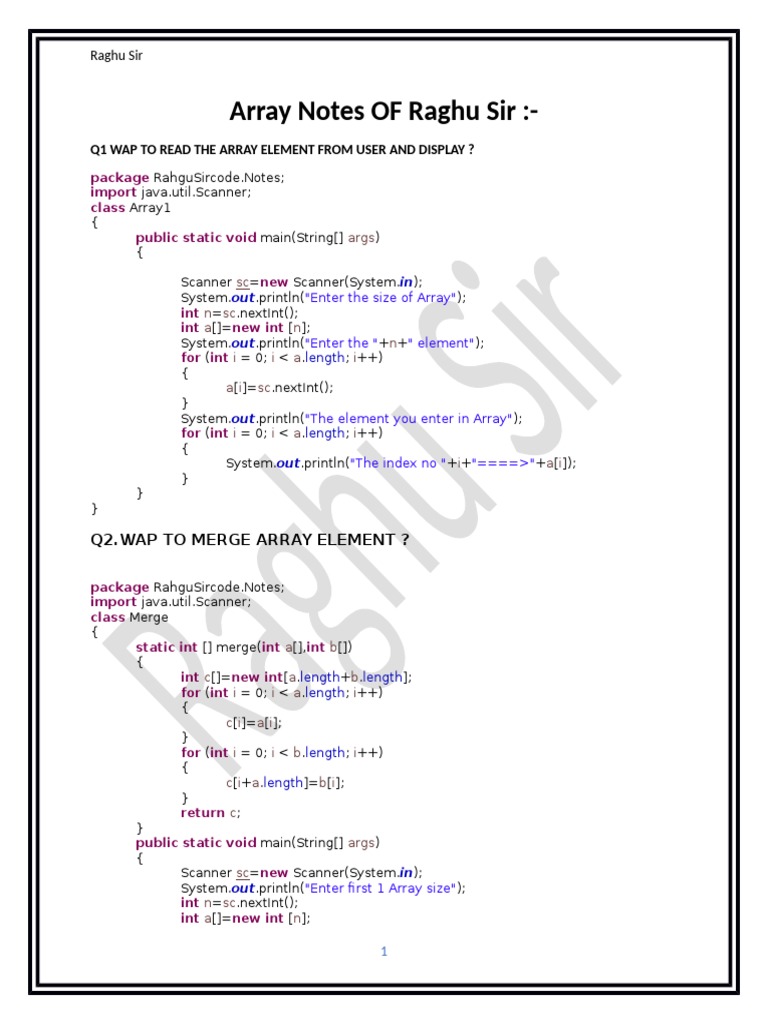 Raghu Sir Notes Pdf Array Data Structure Data Management
