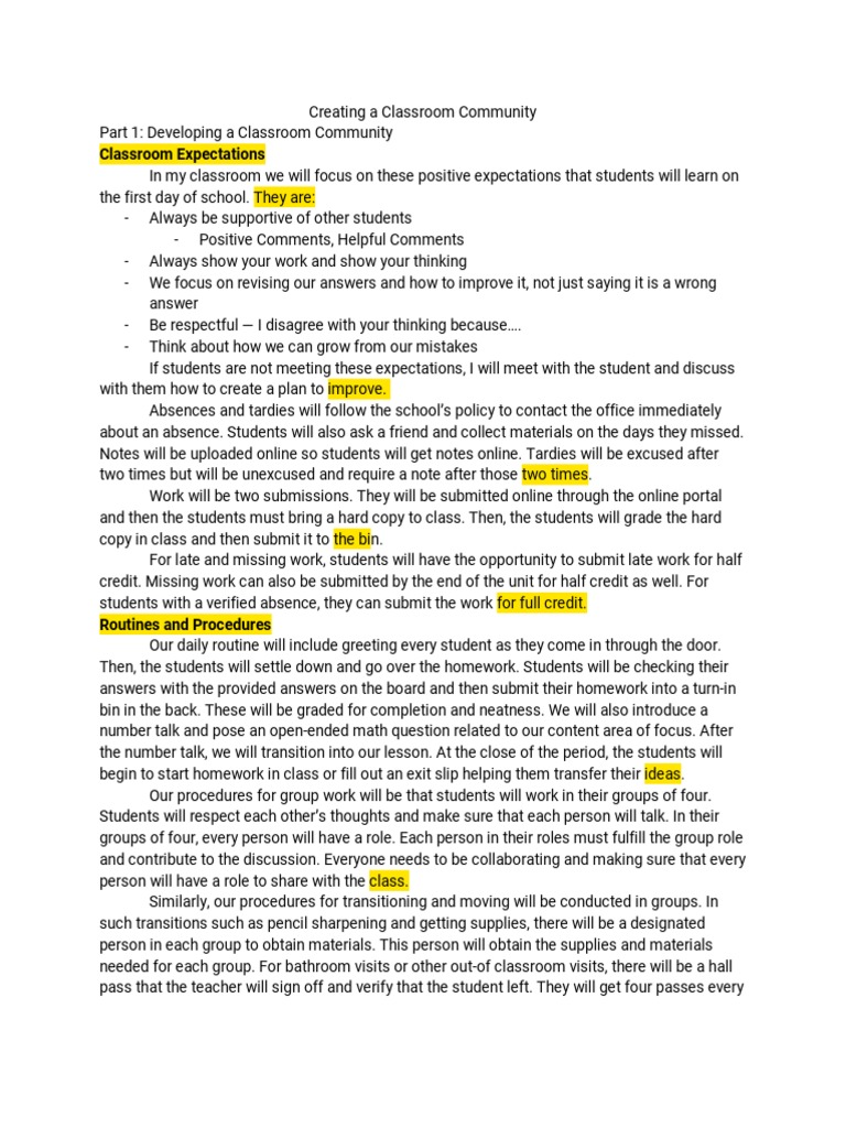 440s Building A Classroom Community | PDF | Classroom | Education Theory