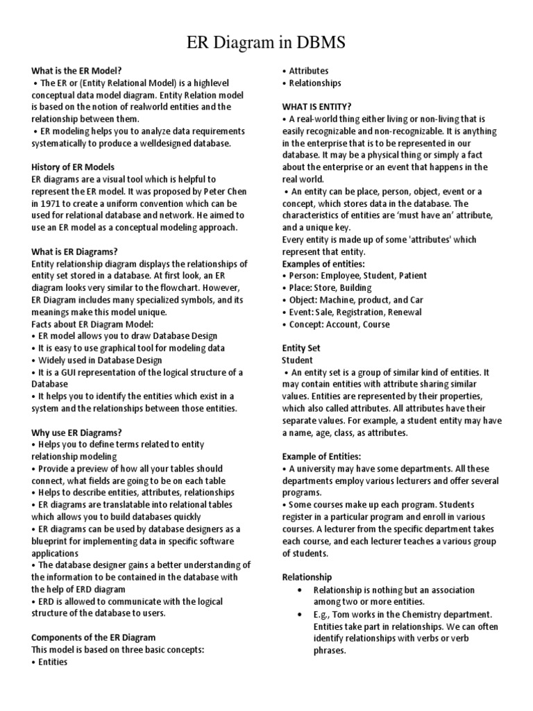 ER Diagram in DBMS | PDF | Conceptual Model | Databases