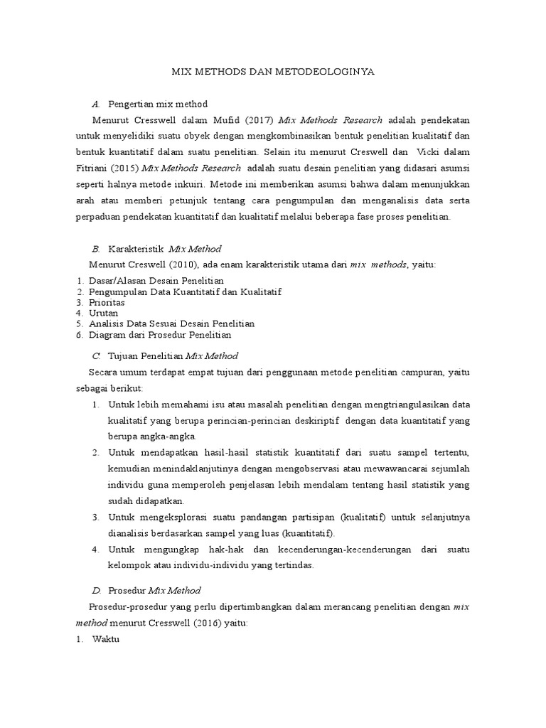 Rangkuman Mix Method | PDF