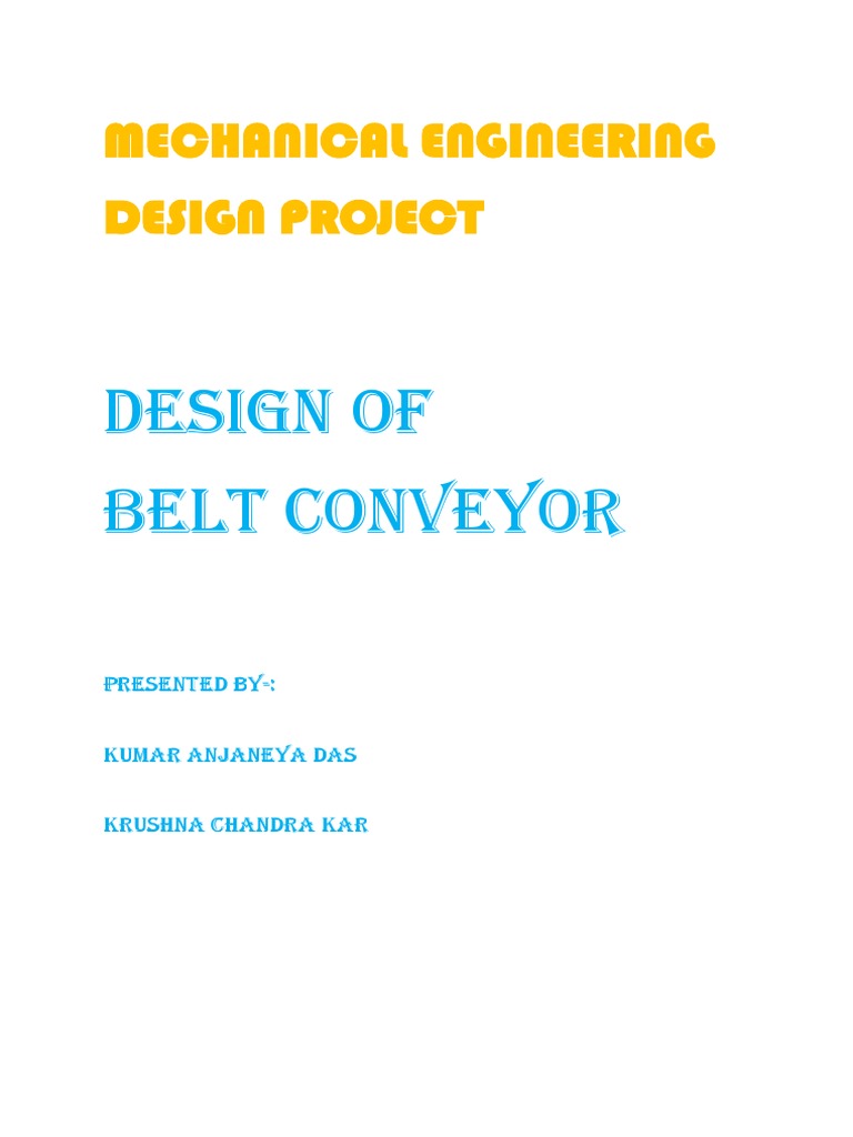 Mechanical Engineering Design Project | PDF | Belt (Mechanical ...