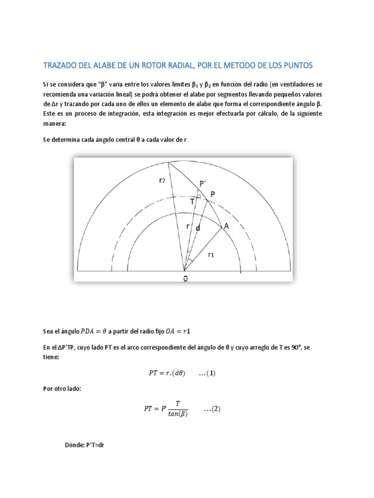 Trazado Del Alabe de Un Rotor Radial | PDF | Rotación | Observación ...