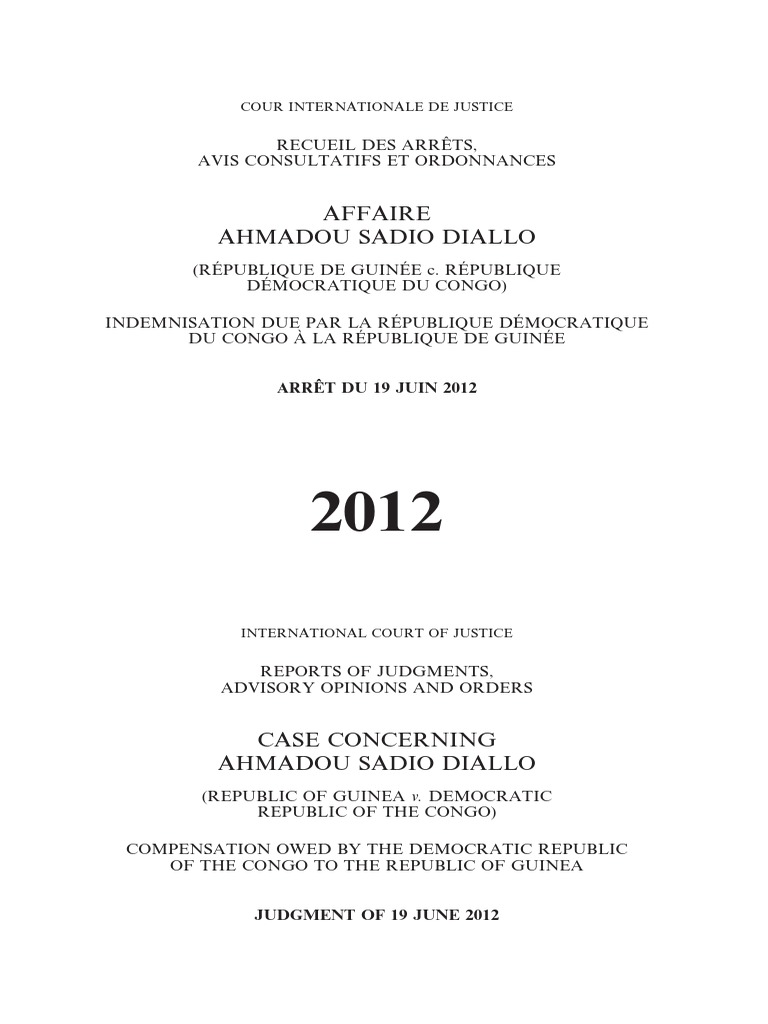 Ahmadou Sadio Diallo (Republic of Guinea v. Democratic Republic PDF ...