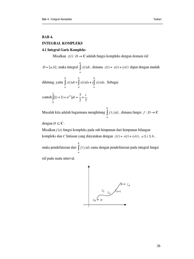 Bab 4 Integral Kompleks PDF | PDF
