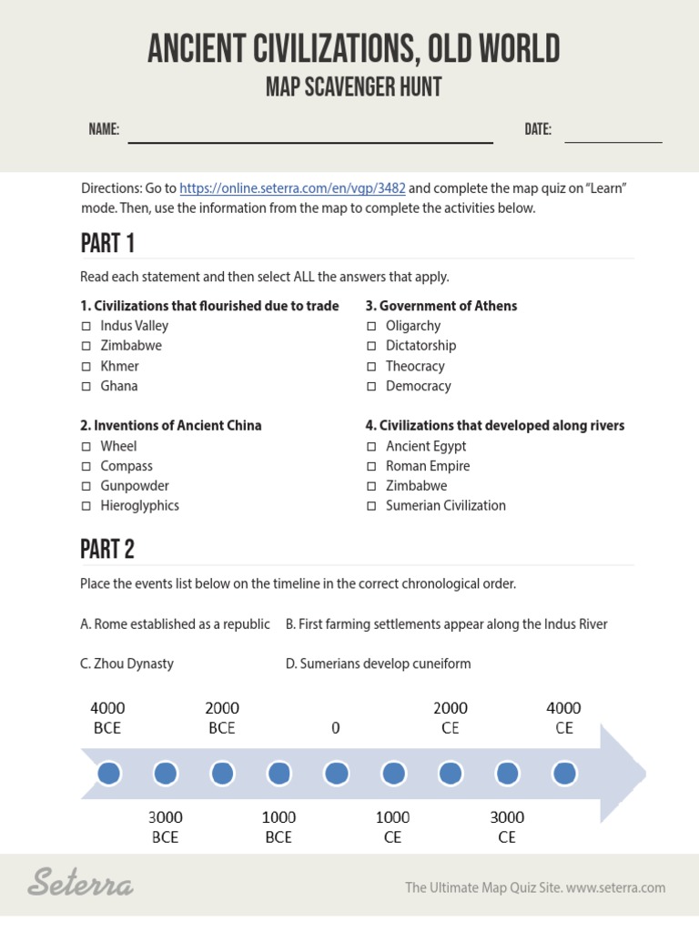 Ancientciv Worksheet PDF | PDF | Ancient Egypt | Sumer