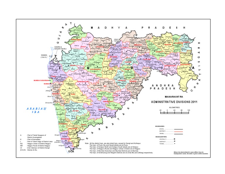 Maharashtra Taluka Map Overview | PDF
