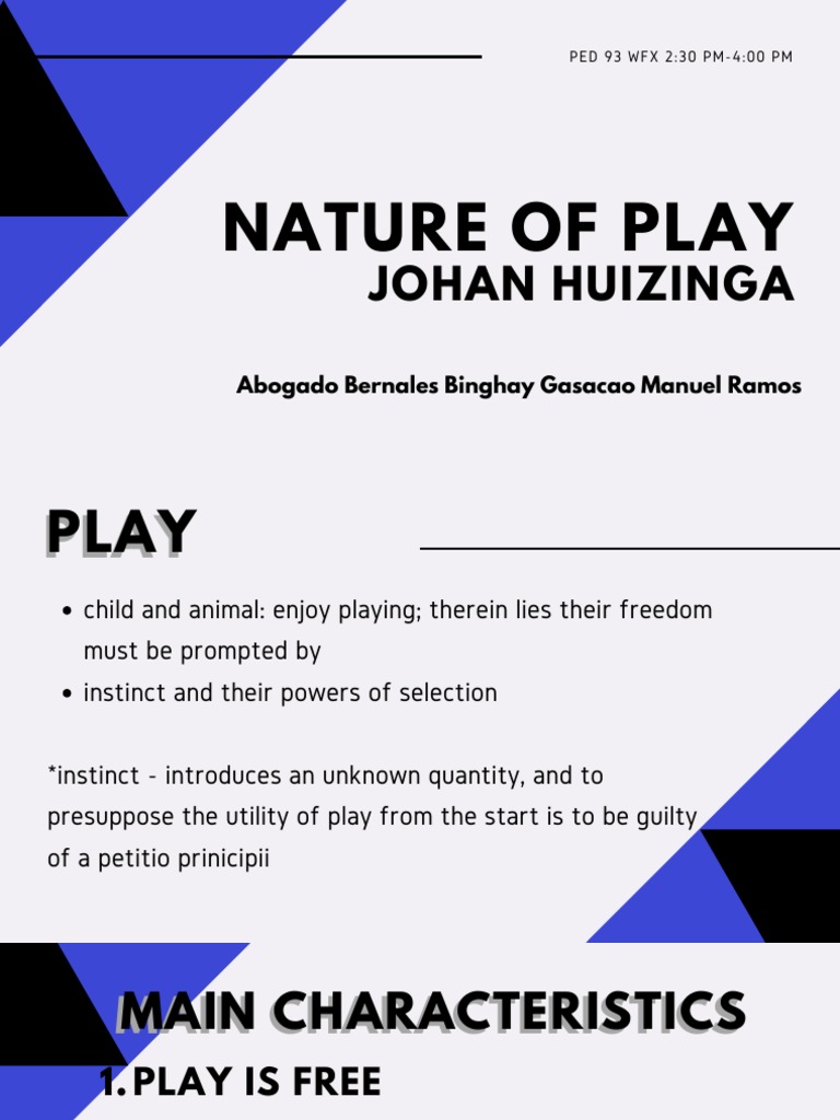 Nature of Play Johan Huizinga | PDF
