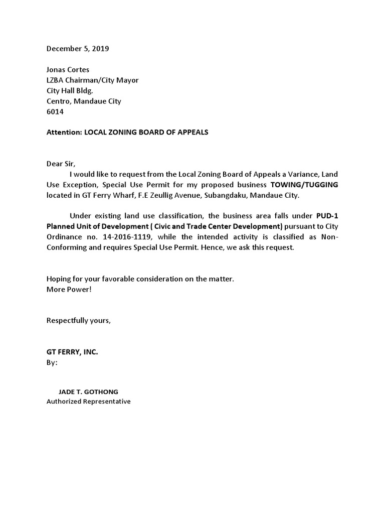 Letter Request (Special Use Permit) | PDF