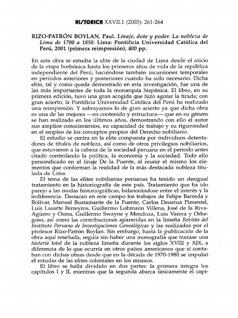 Paul Rizo Patron Boylen | PDF | Nobleza | Perú