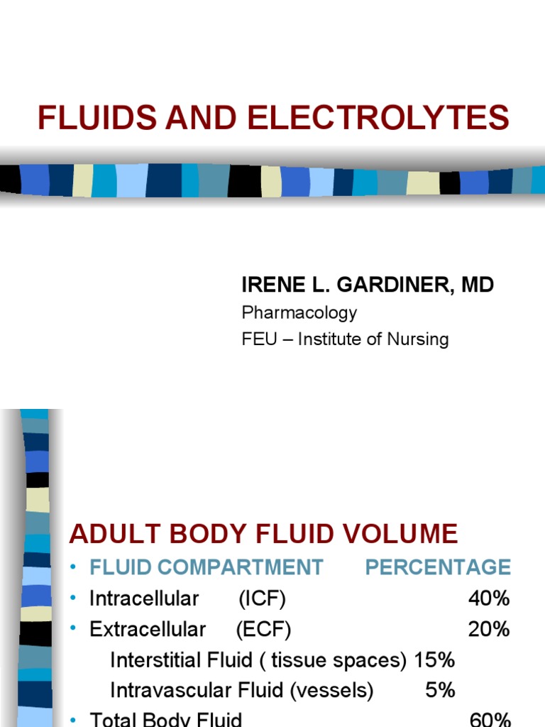 Fluids and Electrolytes: Irene L. Gardiner, MD | PDF | Intravenous ...