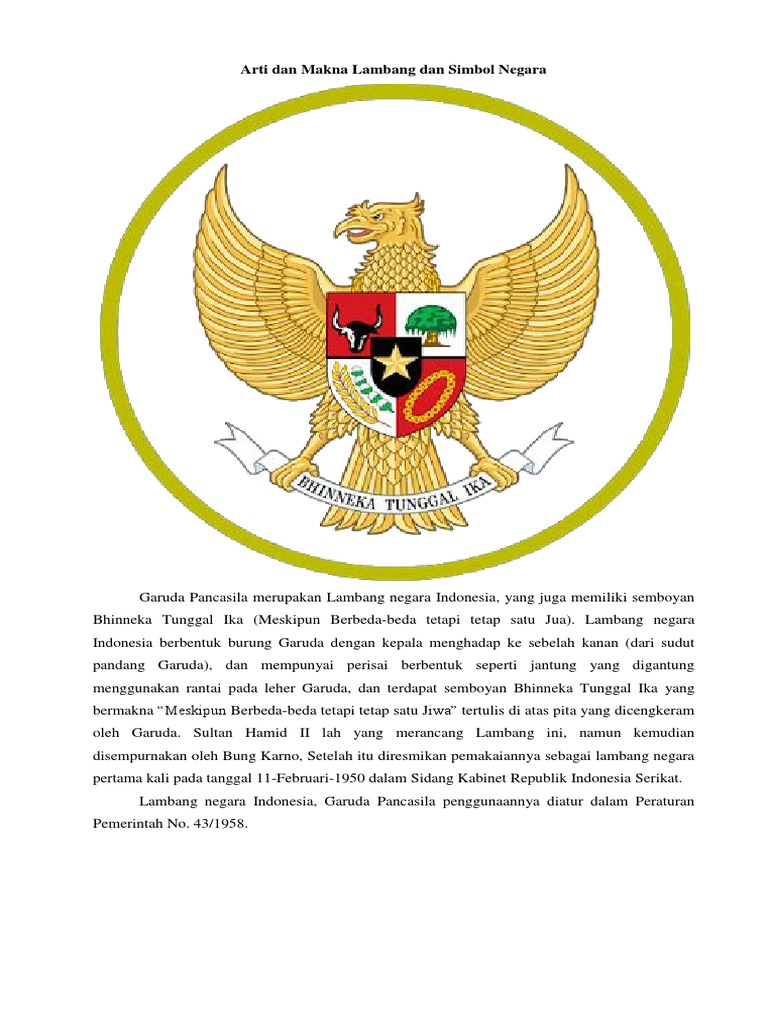 Arti Dan Makna Lambang Dan Simbol Negara | PDF