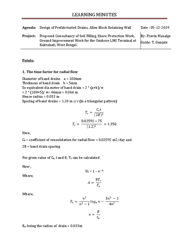 PVD Dsign Spacing Details Etc | PDF | Geotechnical Engineering | Civil ...