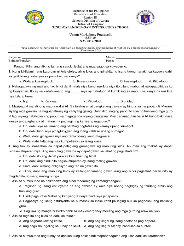 ESP10 EXAM 2nd | PDF