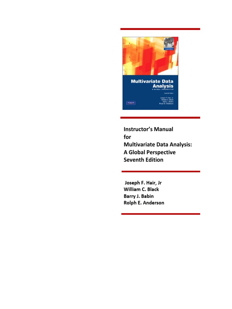 Guide to Teaching Multivariate Data Analysis: A Comprehensive Overview of an Instructor's Manual ...