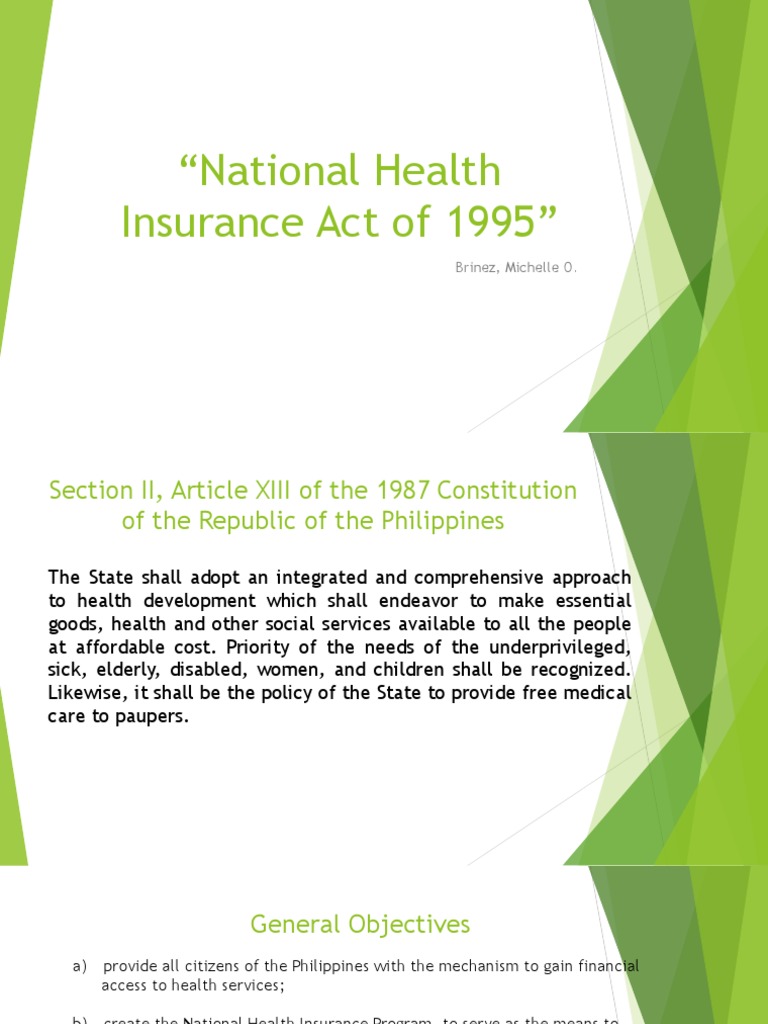 National Health Insurance Act of 1995 | PDF | Universal Health Care ...