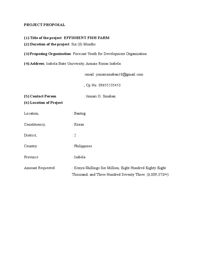 EFFISHENT Fish Farming Project Proposal | PDF | Sustainability ...