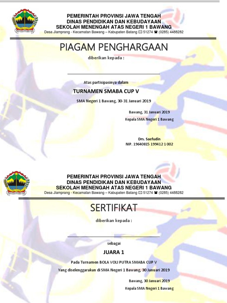 Piagam Penghargaan Fix | PDF