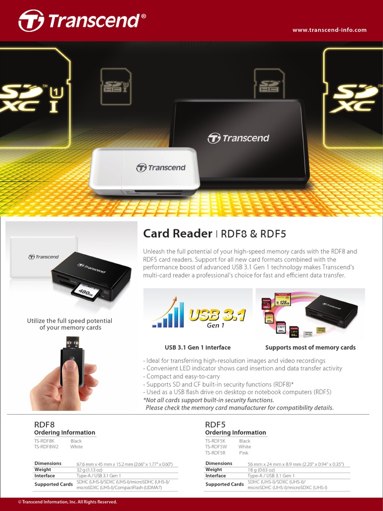 Transcend Card Reader PDF | PDF | Computer Related Introductions ...