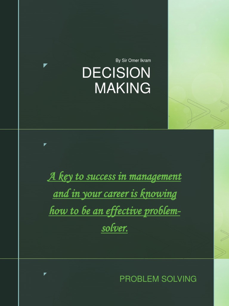 DECISION MAKING - Chapter 2 | PDF | Decision Making | Rationality