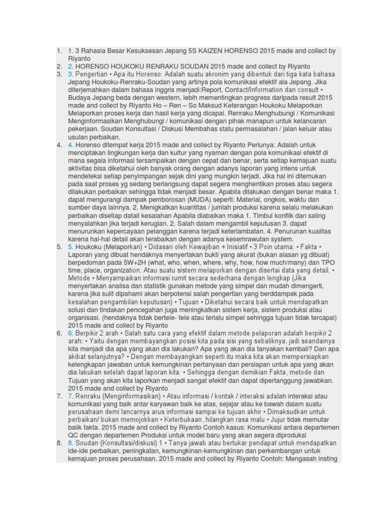 Metode HORENSO | PDF