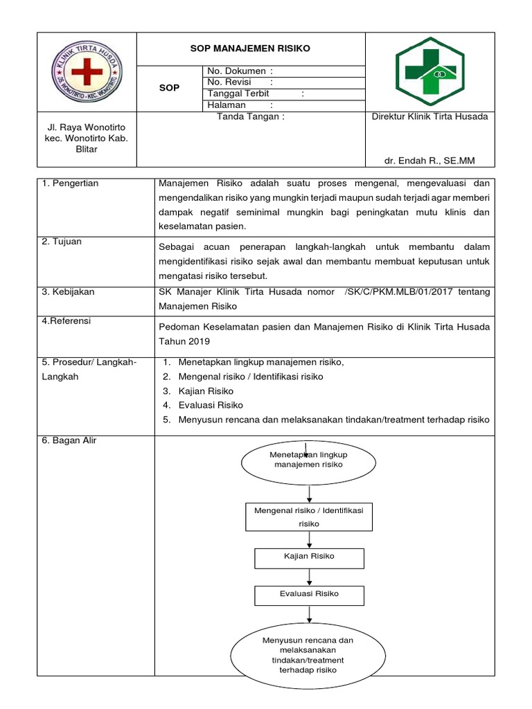 Sop Manajemen Risiko | PDF
