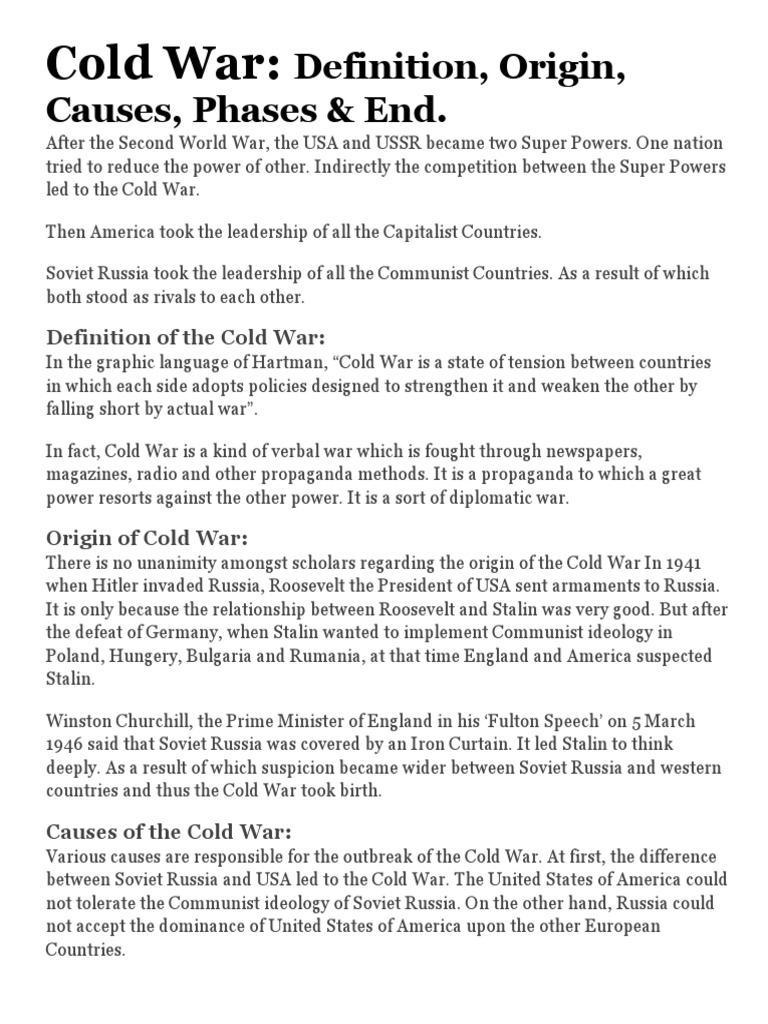 An In-Depth Look at the Origins, Phases, Causes and Conclusion of the ...