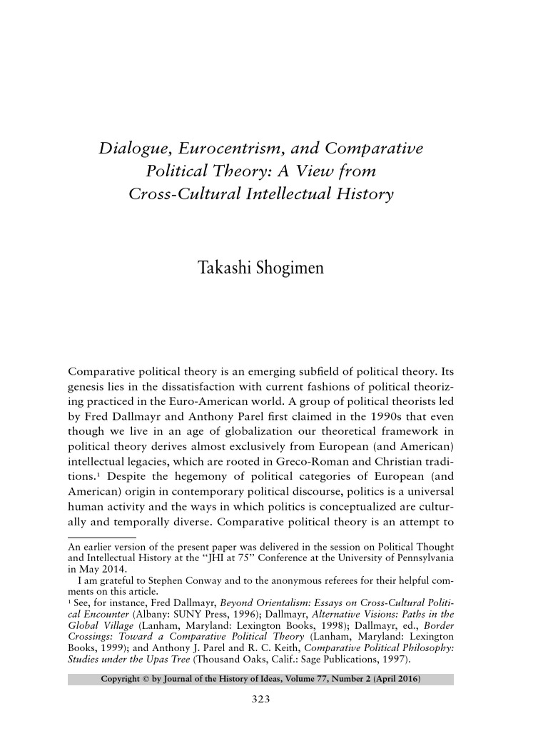 Dialogue Eurocentrism and Comparative Po PDF | PDF | Political ...