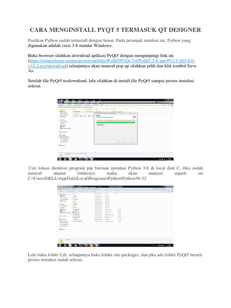 Cara Menginstall Pyqt 5 Termasuk QT Designer | PDF