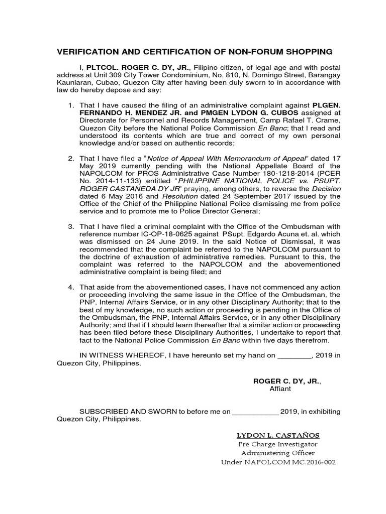 Consolidated Verification and CNFS Roger Dy v2 | PDF | Justice | Crime ...