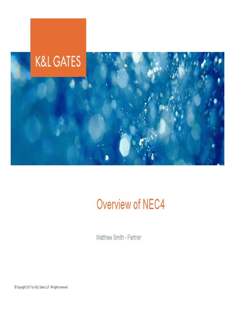 NEC4 Slides | PDF | Indemnity | Insurance