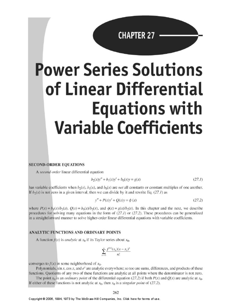 Power Series Differential Equation | PDF