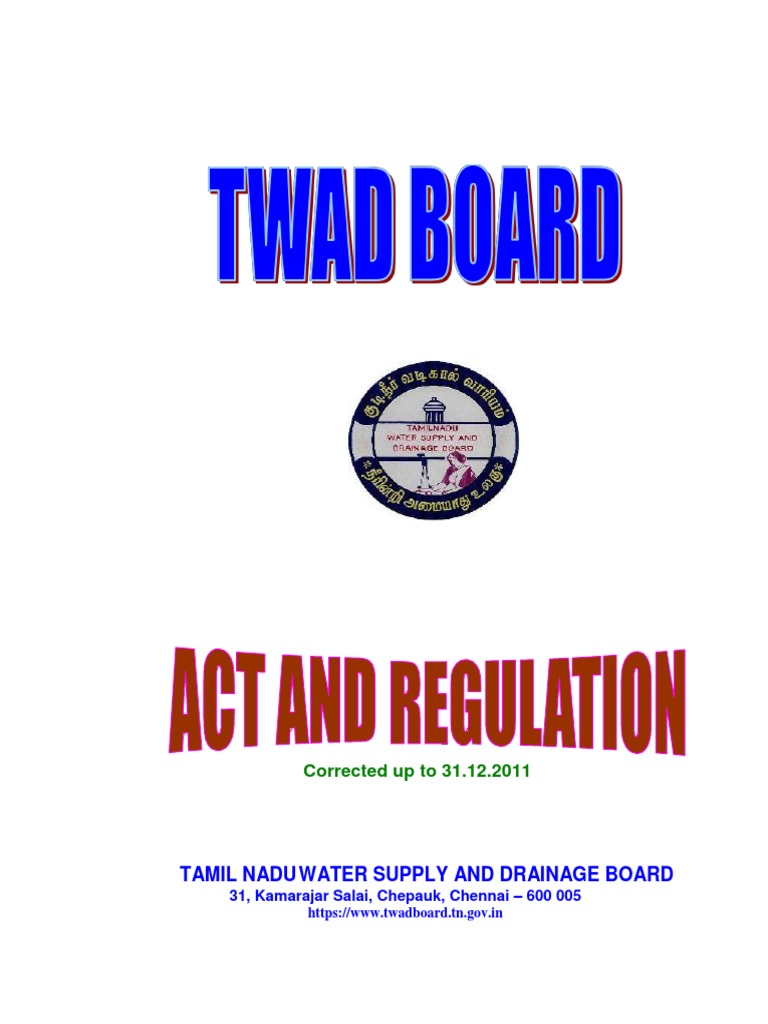 TWAD Board Act and Regulations | Committee | Debenture