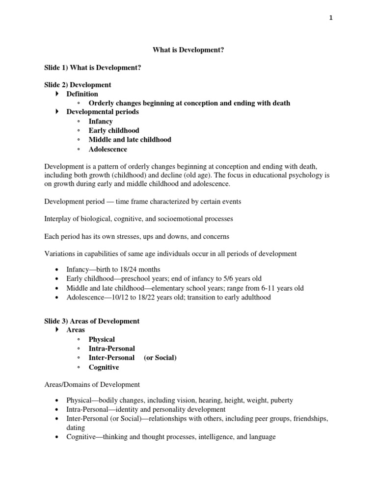 What Is Development Guided Notes PDF | PDF | Id | Attachment Theory